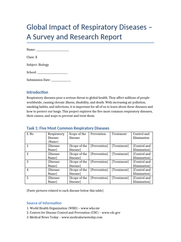 Global Respiratory Diseases Overview | PDF | Respiratory Diseases | Lung