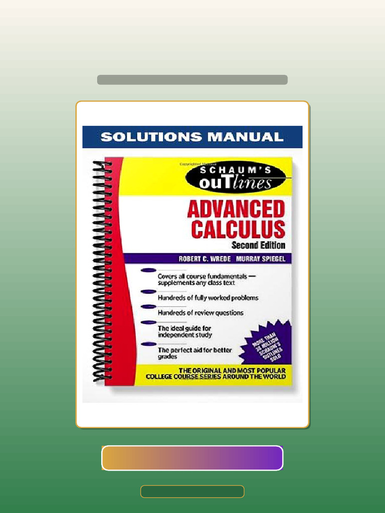 Advanced Calculus 2nd Edition by Wrede Official Test Bank | PDF ...