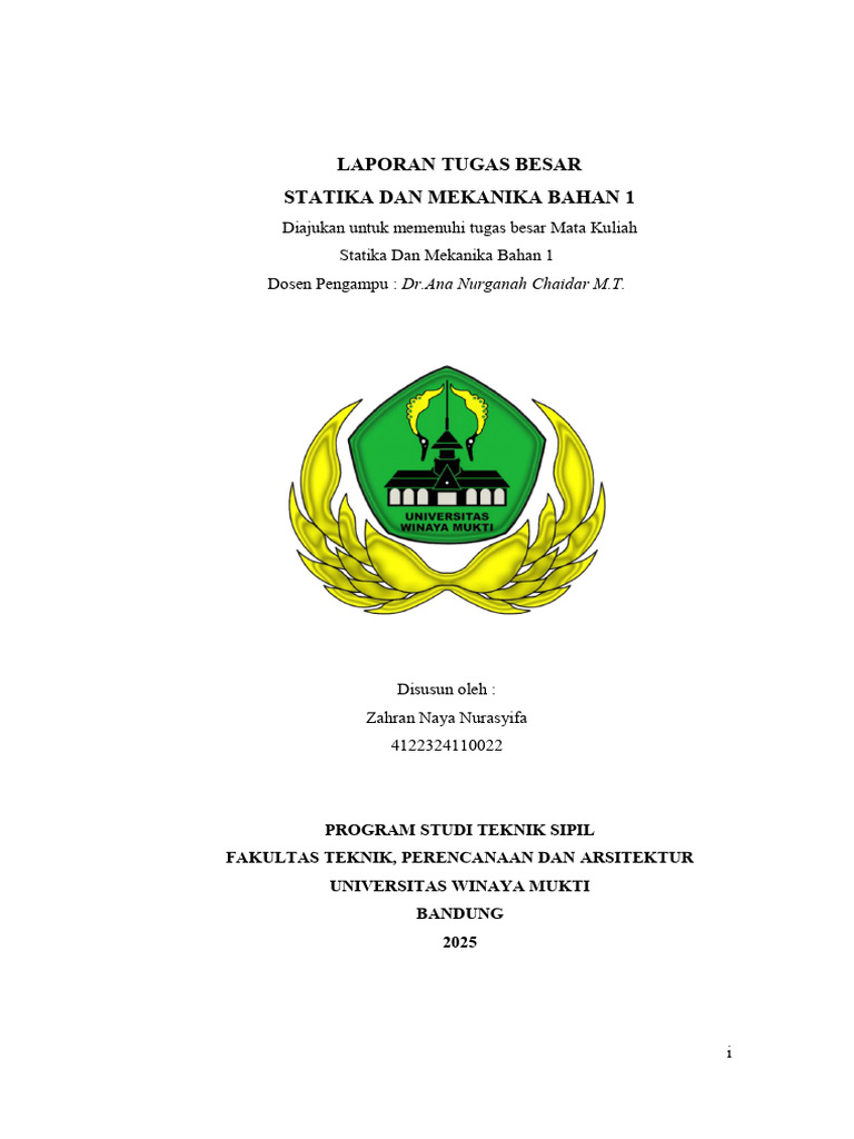 Laporan Statika dan Mekanika Bahan 1 | PDF