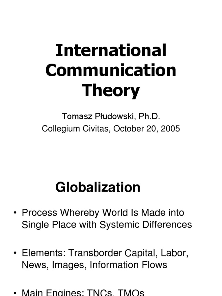 International Communication Theory | Download Free PDF | World Systems ...