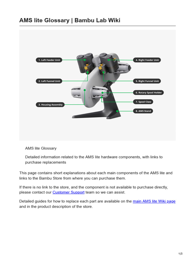 AMS lite Glossary Bambu Lab | PDF