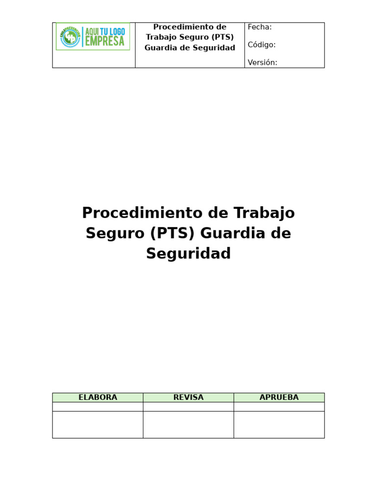 Significado de PTS en Seguridad | PDF | Guardia de seguridad | La seguridad