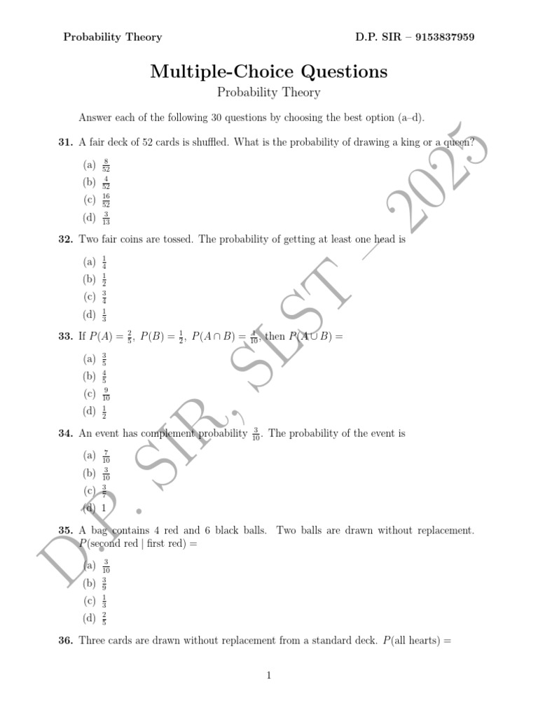 Probability Problem SLST 2025 Set 2 Solution | PDF | Exponential Function | Mathematical Analysis