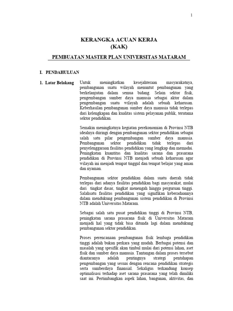 KAK Master Plan | PDF