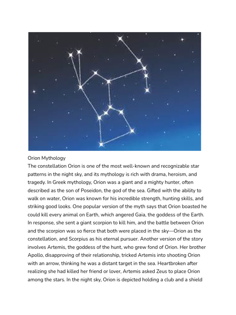 Orion Mythology | PDF