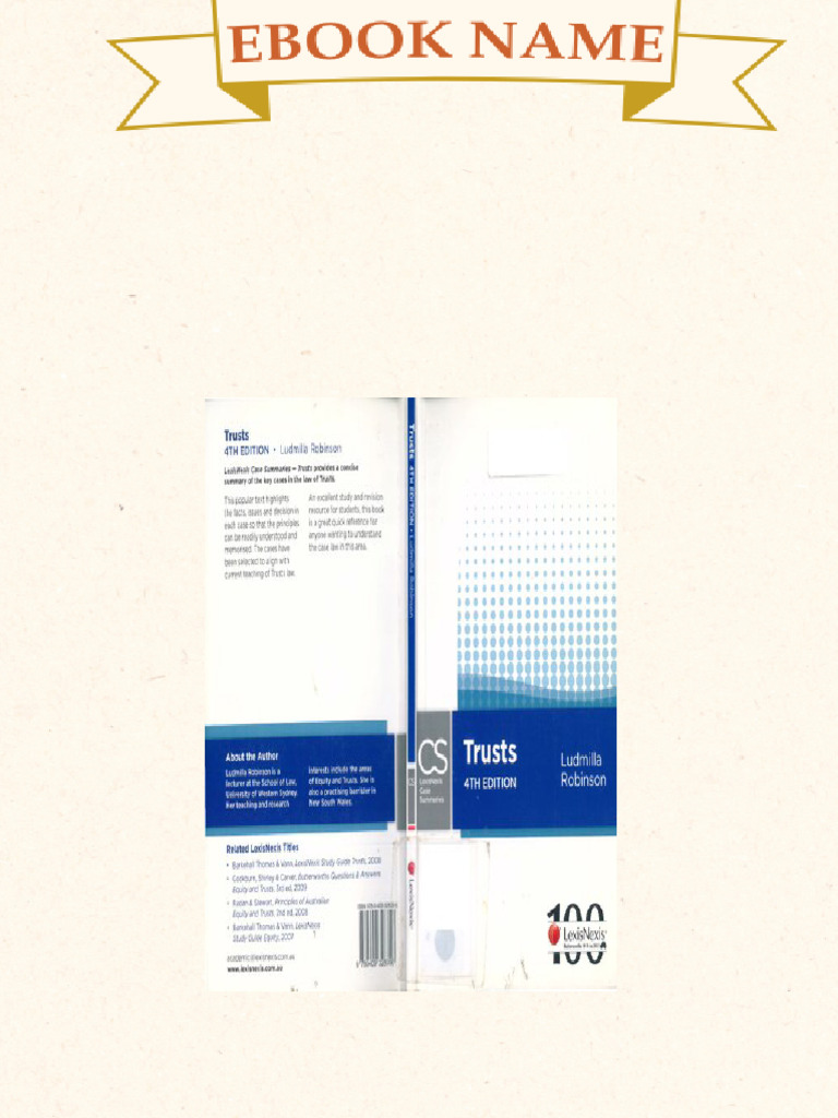 Trusts 4th Edition Ludmilla Robinson PDF Download | PDF | English Trust ...