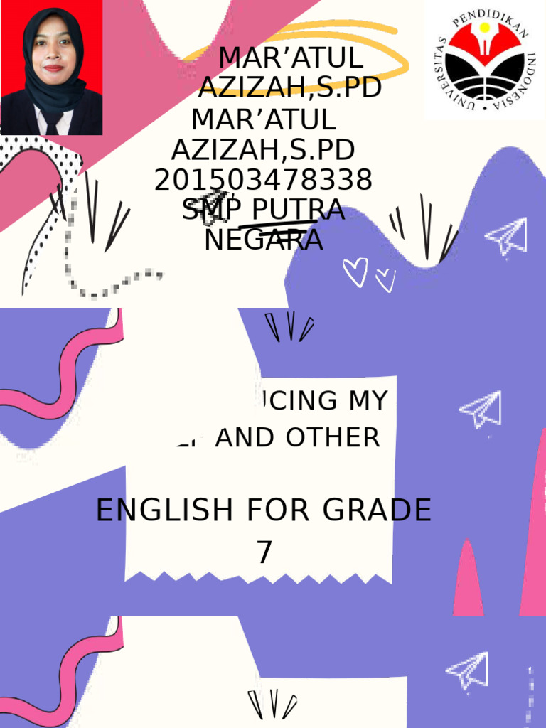 Pink and Blue Doodle Playful Self Introduction All About Me ...