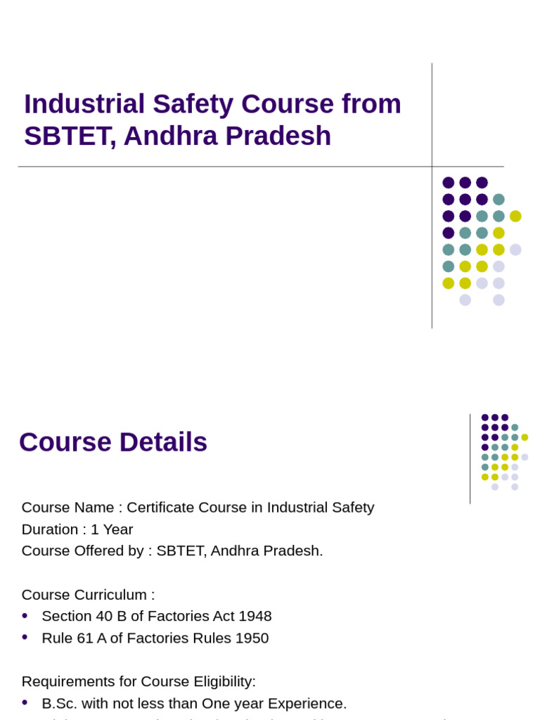 SBTET Course Details | PDF | Occupational Safety And Health ...
