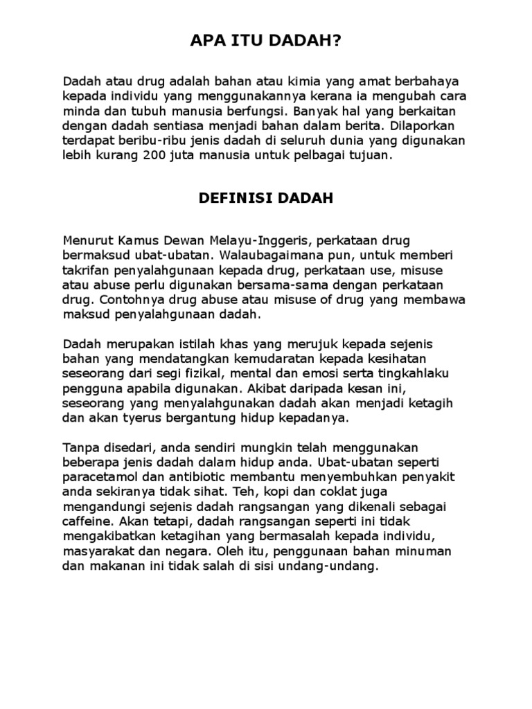 Apa Itu Dadah | PDF