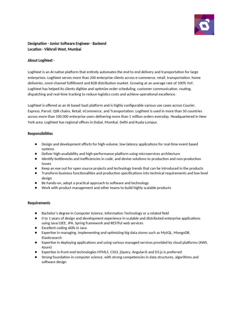 Backend Campus JD June 2025 - Junior Software Engineer | PDF | Software | E Commerce