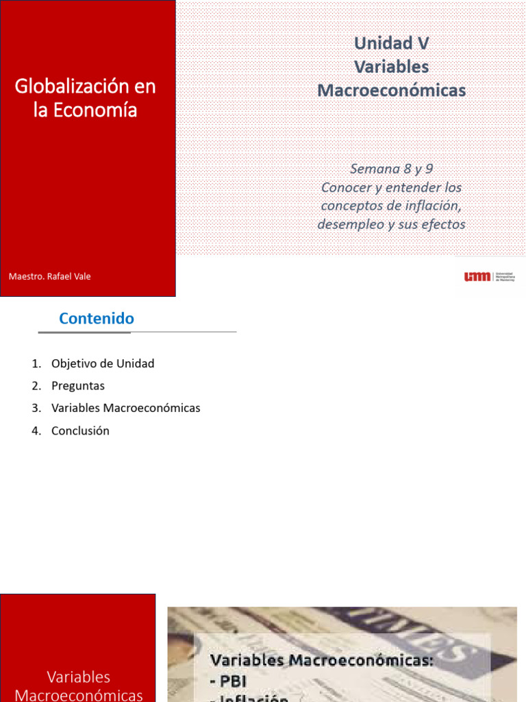 S8 Y 9 Variables Macroeconómicas | PDF | Inflación | Desempleo