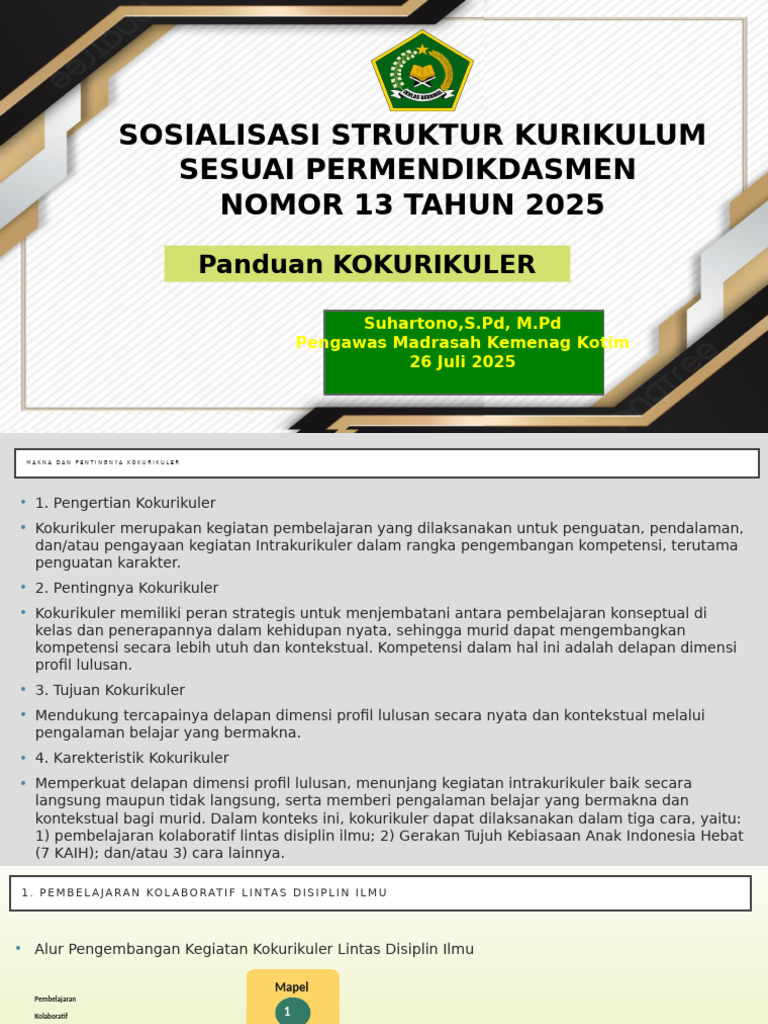 Panduan Kokurikuler 2025 | PDF