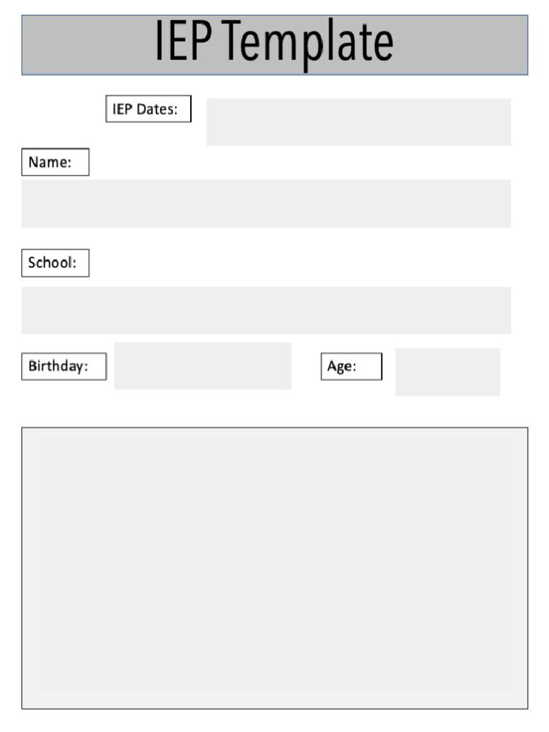 IEP Template Practice | PDF