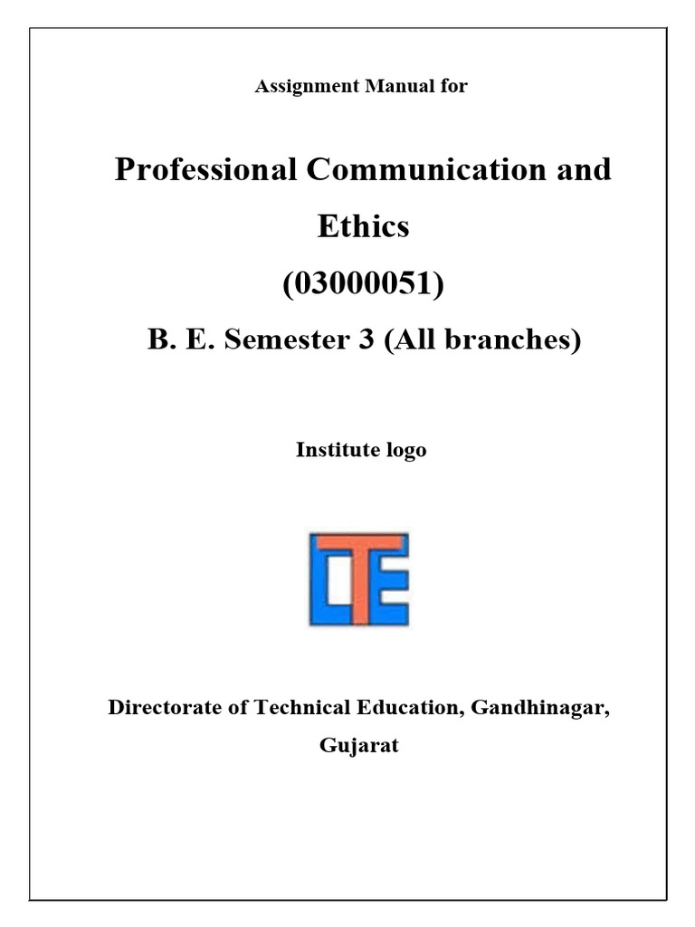 PCE 03000051 - Assignment Manual | PDF | Communication | Etiquette