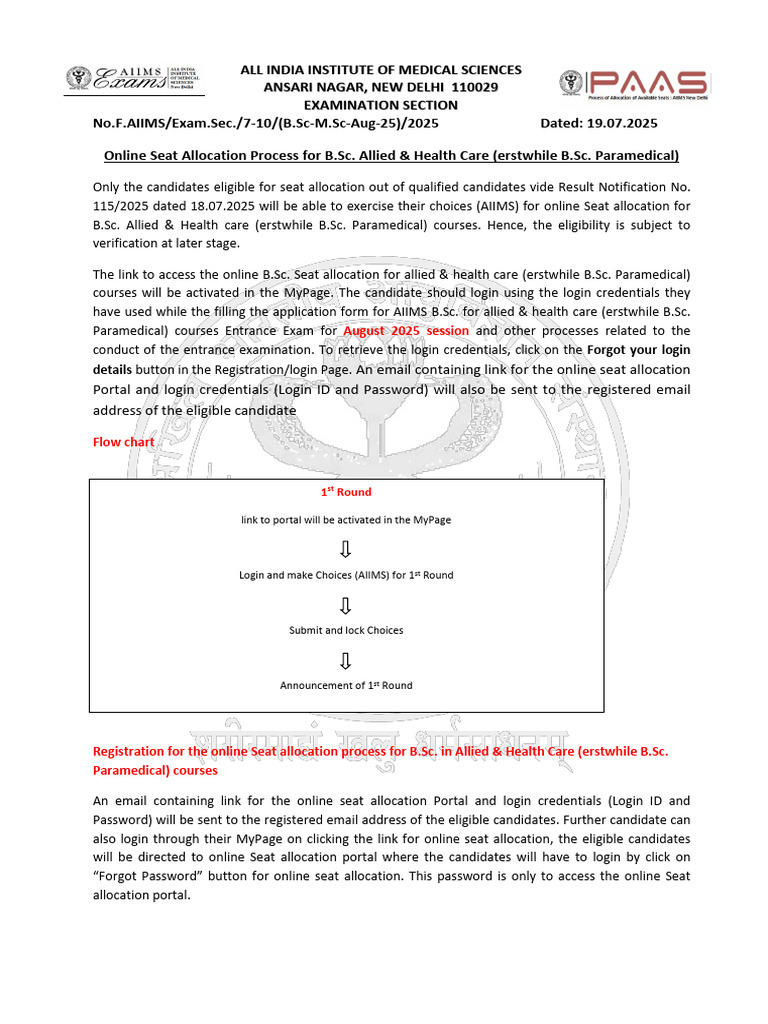 How To Fill B.SC Allied Health 21july2025 | PDF | Login