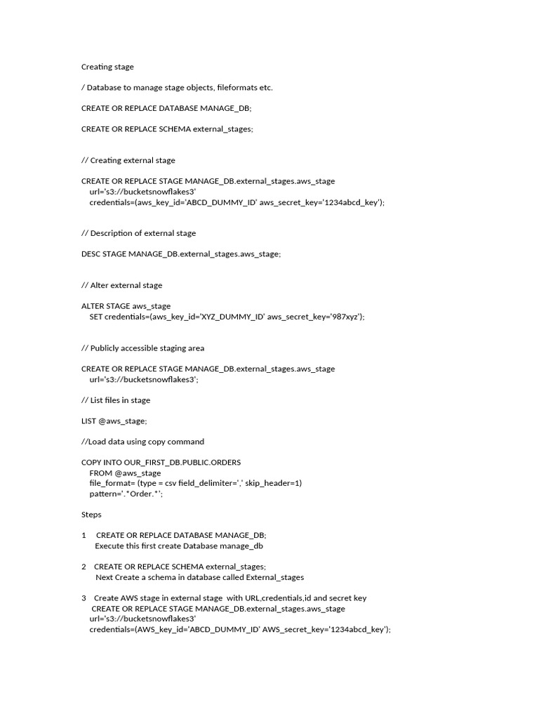 Snowflake | PDF | Comma Separated Values | Table (Database)