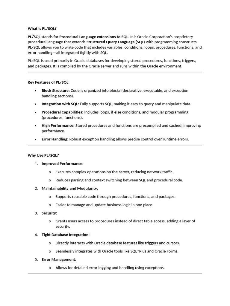 Plsqlfull | PDF | Pl/Sql | Databases