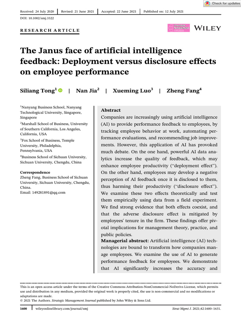 Janus Face of AI Feedback | PDF | Artificial Intelligence | Intelligence (AI) & Semantics