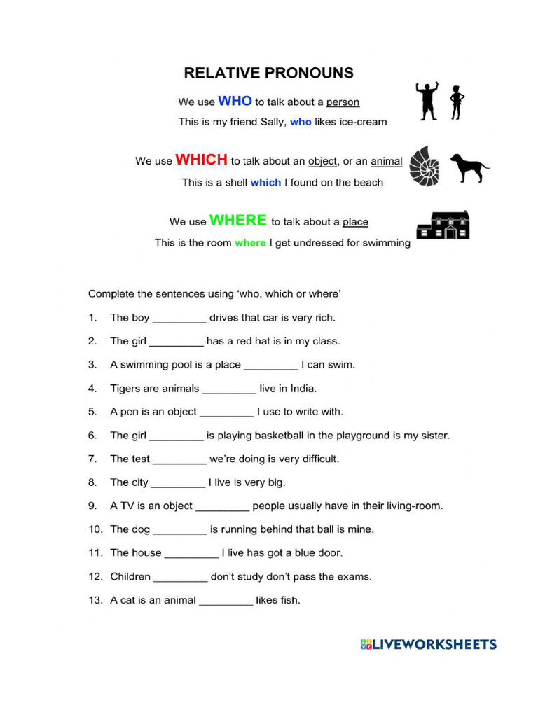 Relative Clause - Who - Which - That - Where | PDF