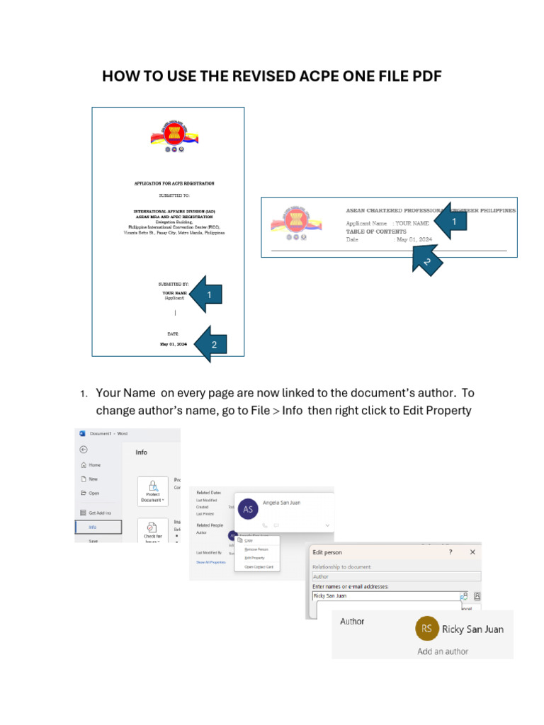 How To Use The Revised ACPE One File PDF | PDF