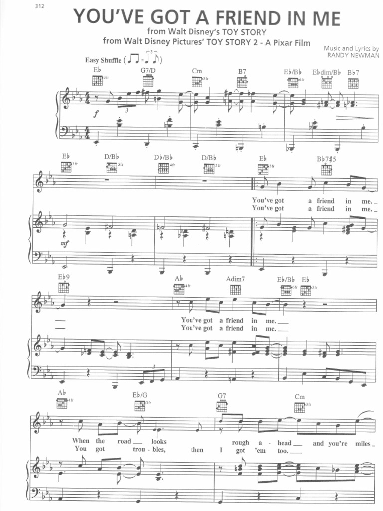 You've Got a Friend in Me Sheet Music | PDF | Pixar | The Walt Disney ...