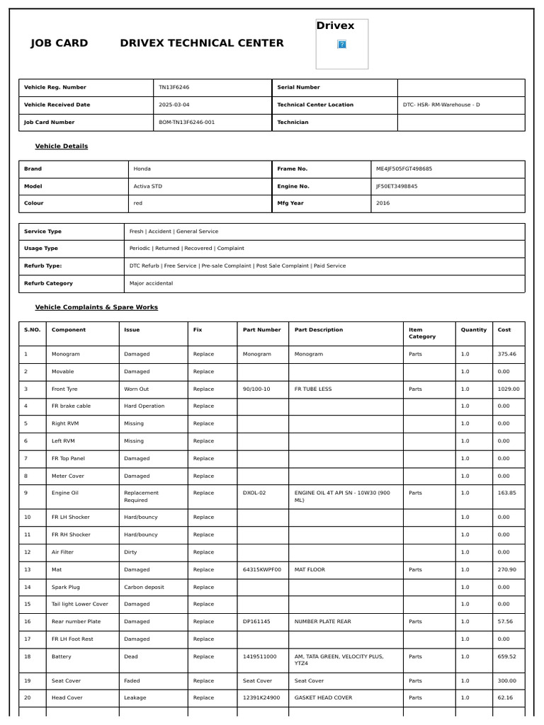 Bom TN13F6246 001 - 2025 03 25 - 13 46 17 | PDF | Automotive ...