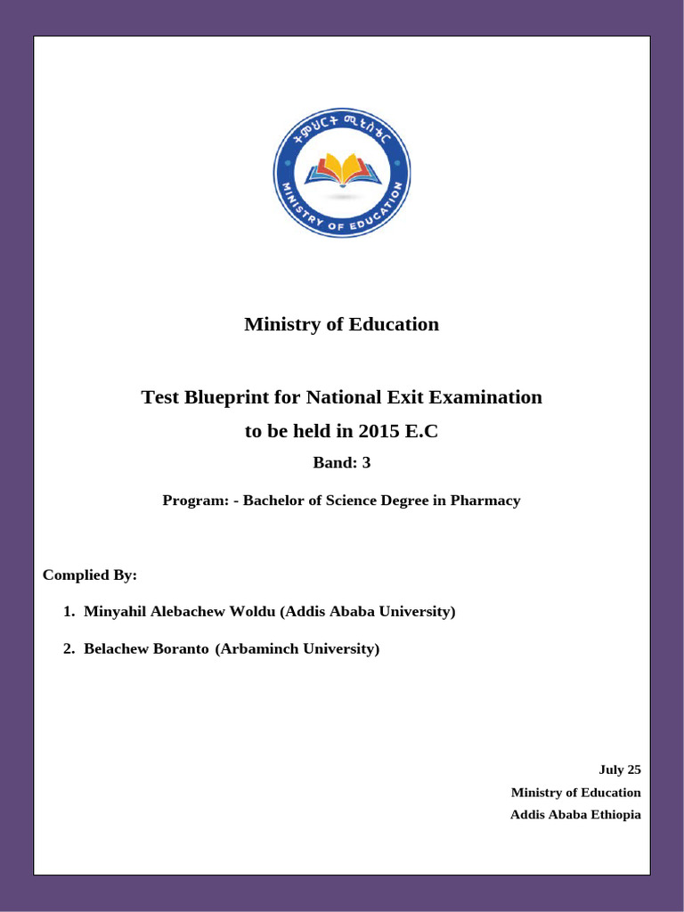Pharmacy Exit Exam Blueprint 2015 | PDF | Pharmacy | Emulsion