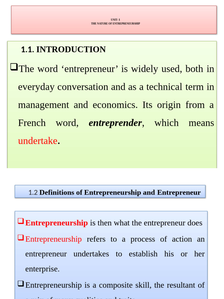 Unit-1 Entrepreneurship | PDF | Entrepreneurship | Economies