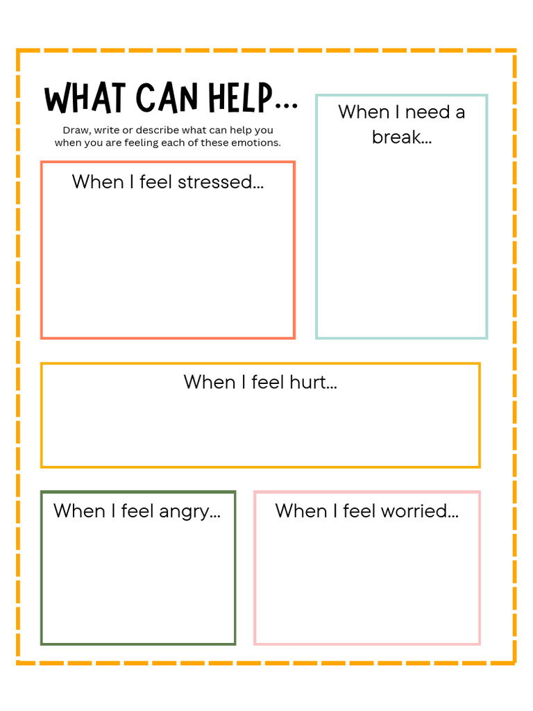 Social Emotional Learning Worksheet in Colorful Simple Style | PDF
