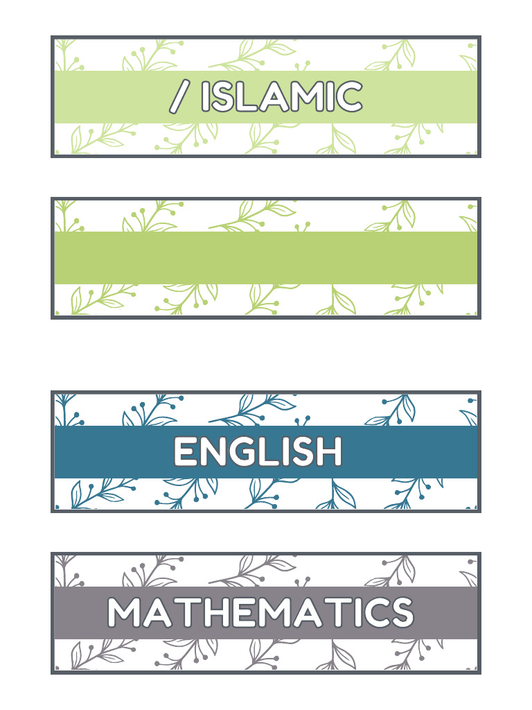 Colourful Decorative Teacher Binder Labels | PDF