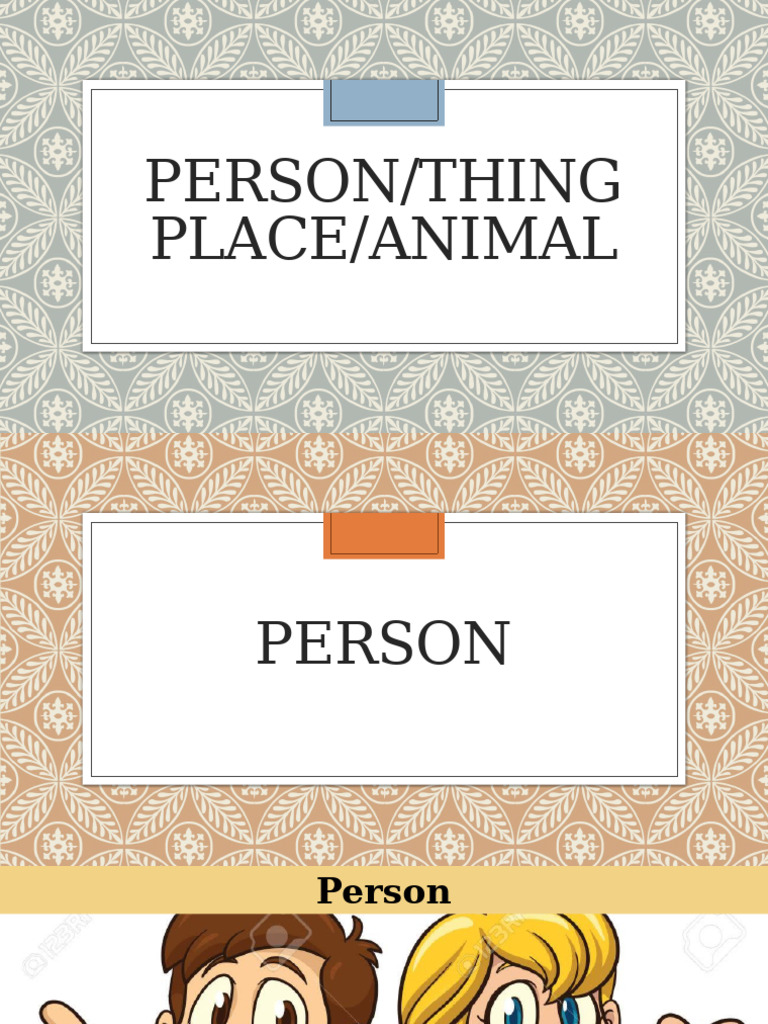 Person, Place, Animal, Thing Worksheet | PDF