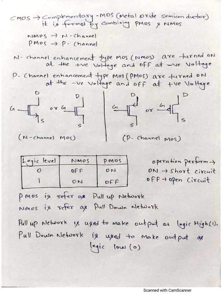 CMOS Logic Design - Handwritten Notes | PDF