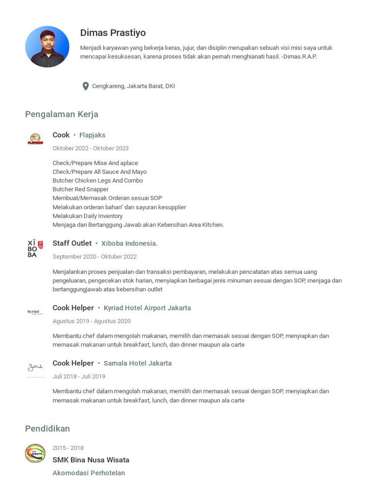 CV Dimas Reza Adi Prastiyo 2024 | PDF