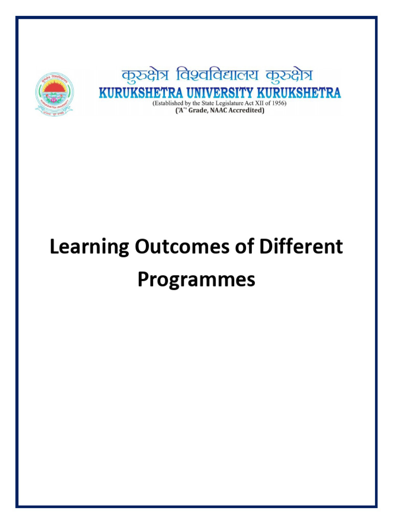 Learning Outcome of Different Programmes | PDF | Knowledge | Science
