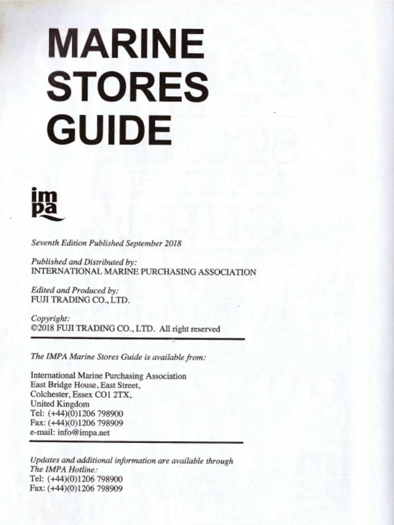 IMPA Marine Stores Guide 7th Edition 2018 2 | PDF | Computing