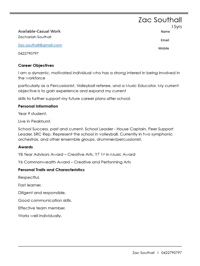 Zac Southall Resume Jul 2024 | PDF