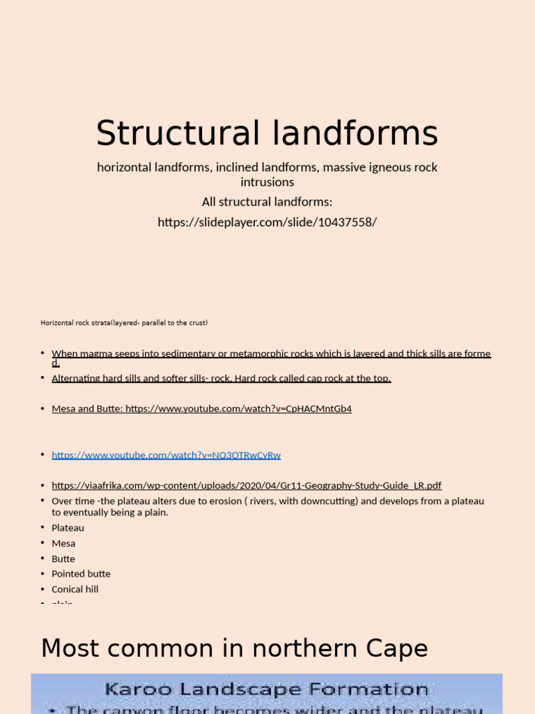 Structural Landforms | PDF | Rock (Geology) | Igneous Rock