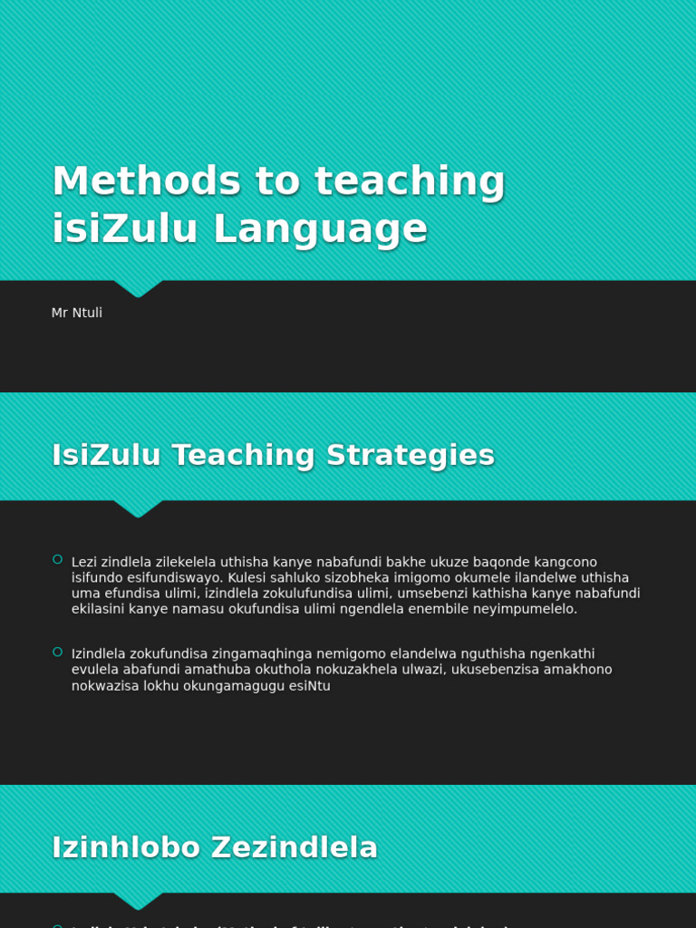 Izindlela Zokufundisa Ulimi LwesiZulu | PDF | Pedagogy | Cognitive Science
