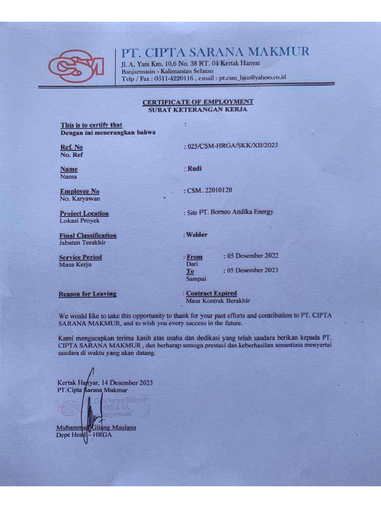 Pengalaman CSM 2 | PDF