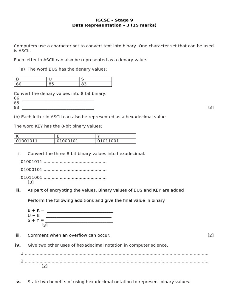 C9 CS Data Representation 2 | PDF | Encodings | Mathematical Notation