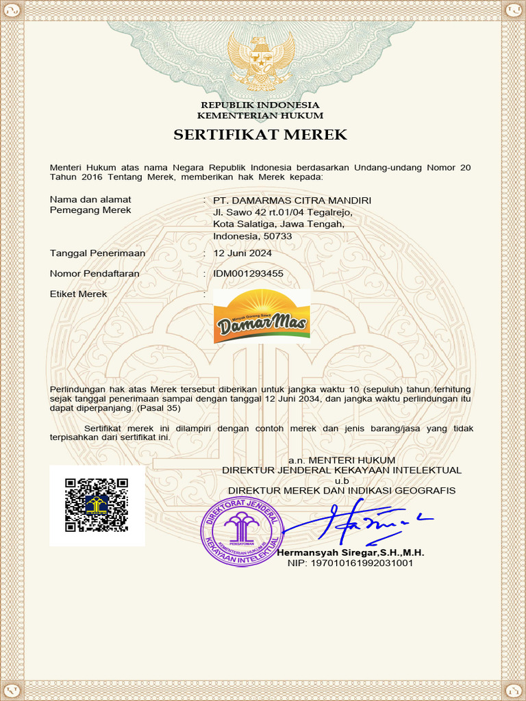 20250718_Sertifikat_HAKI-DID2024051320_DAMARMAS | PDF