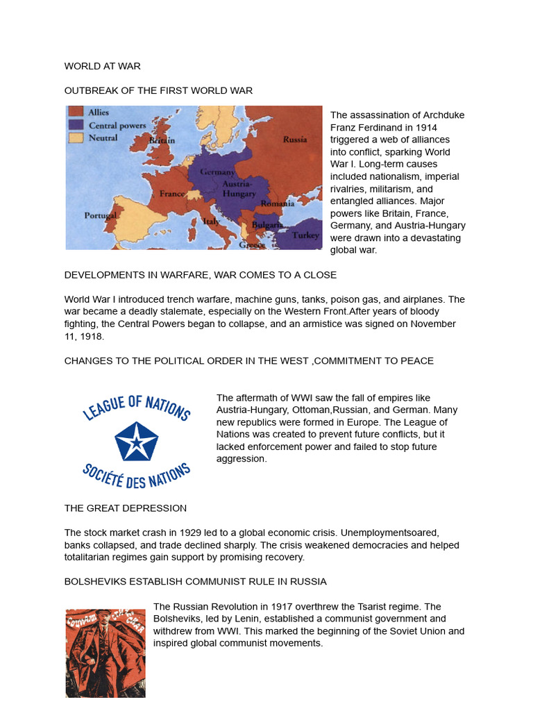 Key Events Shaping 20th Century History | PDF | Cold War | Allies Of ...