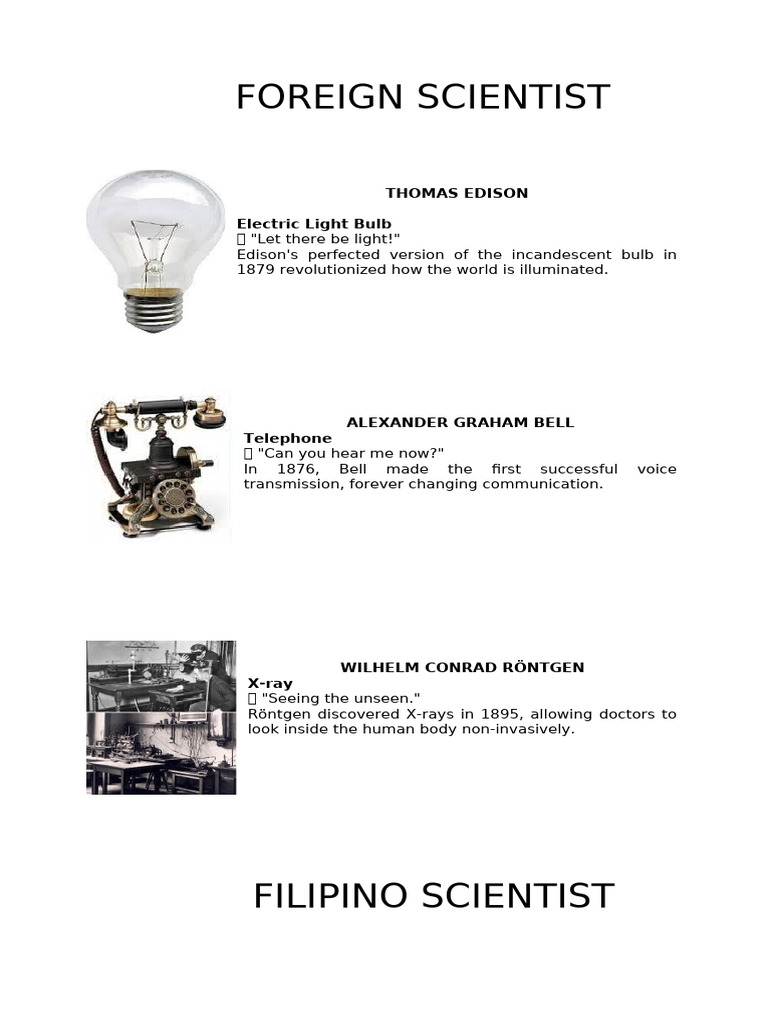 Foreign and Filipino Scientist | PDF