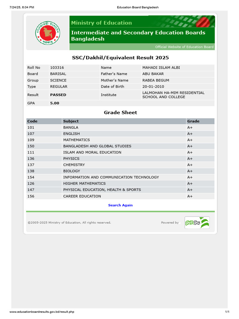 Education Board Bangladesh | PDF | Educational Stages