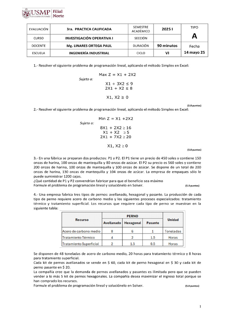 3ra Practica INVOPE I 2025 I | PDF