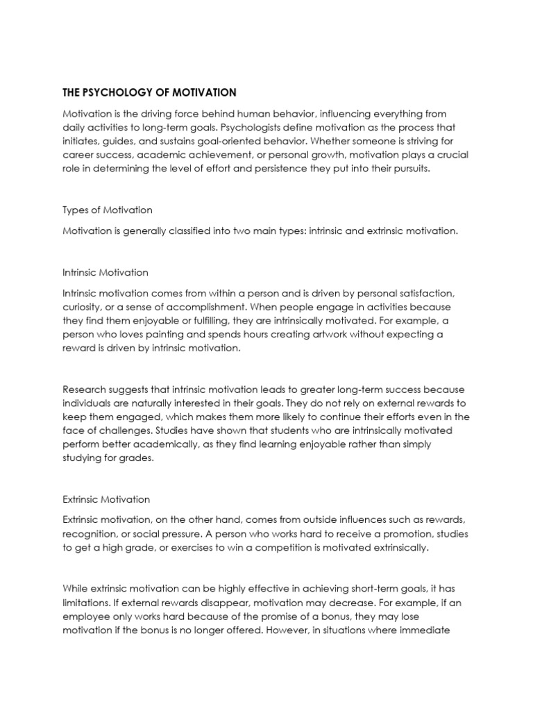 The Psychology of Motivation | PDF | Motivational | Motivation