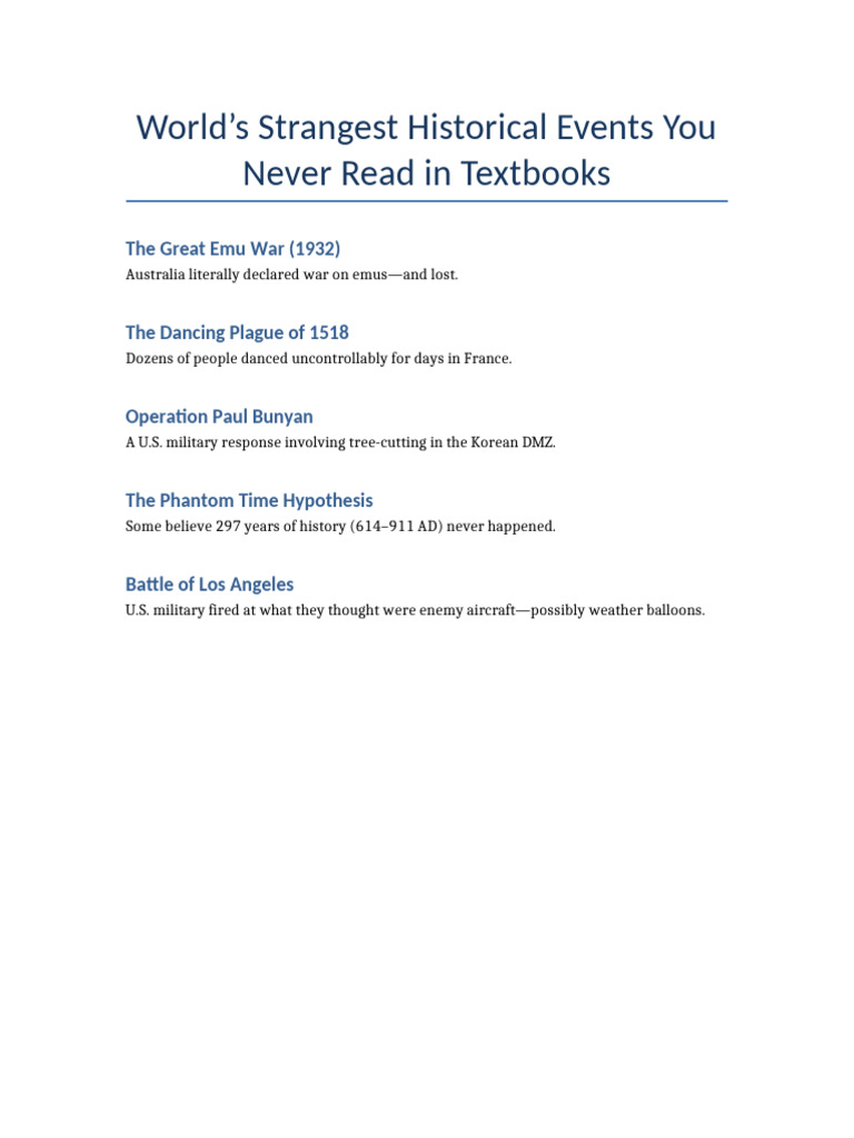 Strangest History Events | PDF