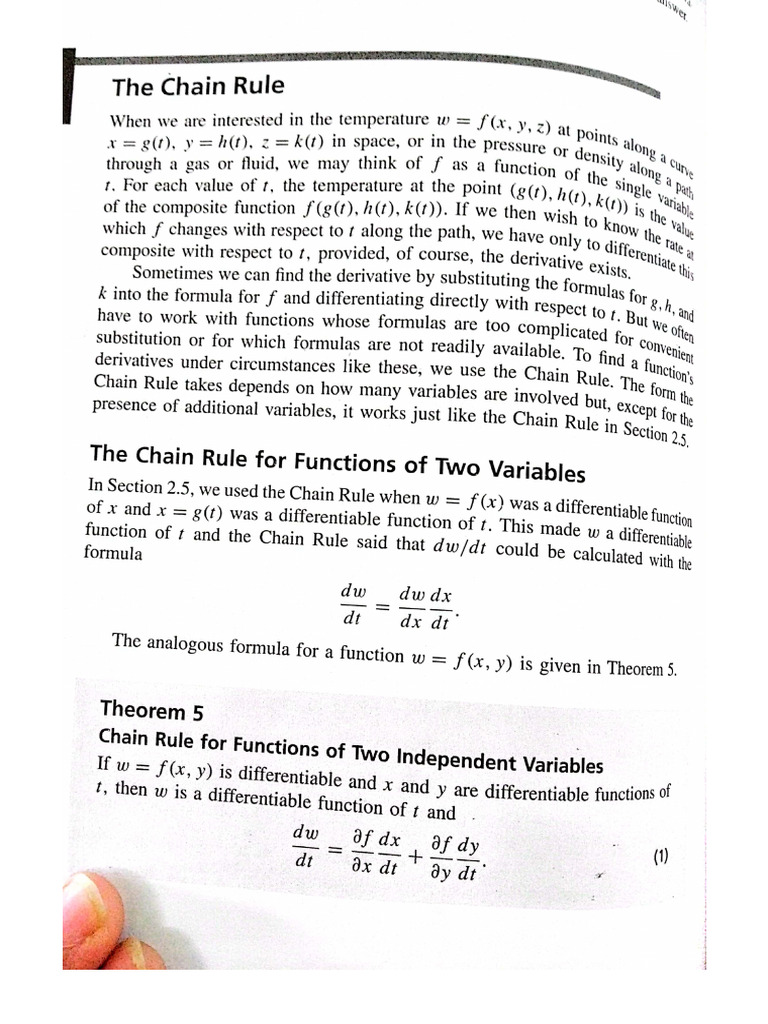 Calculus Chapter No. 12 Excerise 12.5 Chain Rule | PDF
