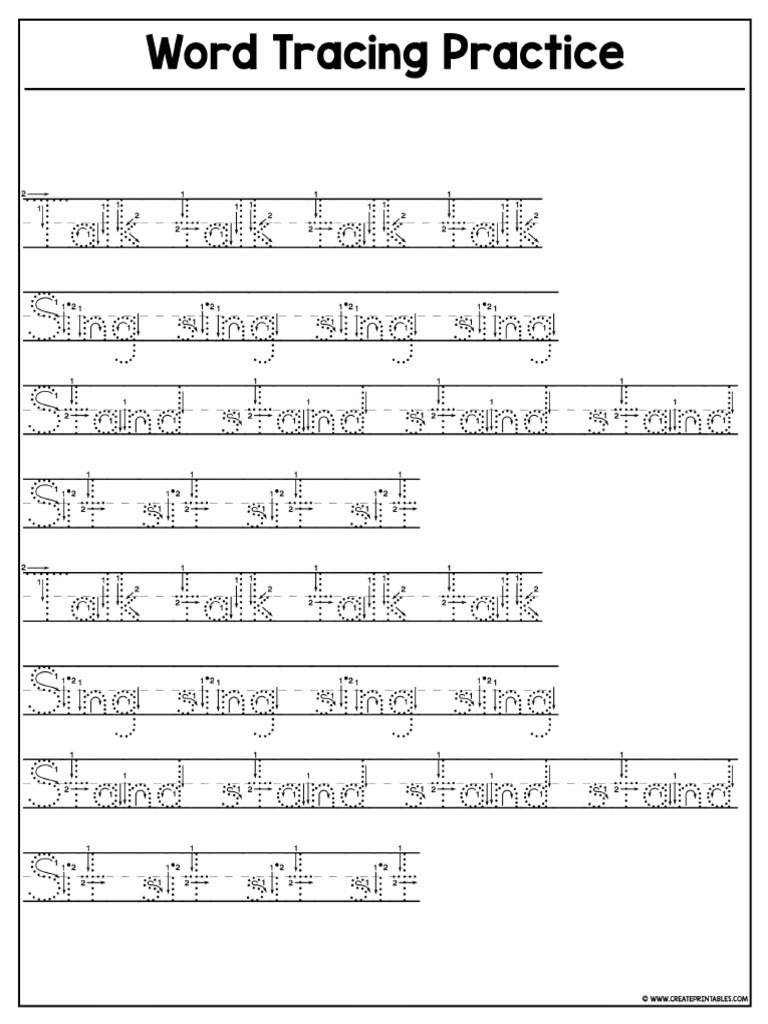 Word Tracing Practice 067C BC71 3DDC | PDF