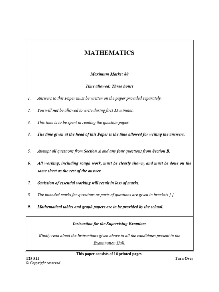 Mathematics Board Paper 2025 | PDF | Euclidean Geometry | Elementary ...